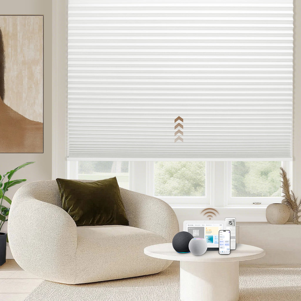 Motorized Blackout Cellular Shades, Single & Double Cell Blinds | Kincmo